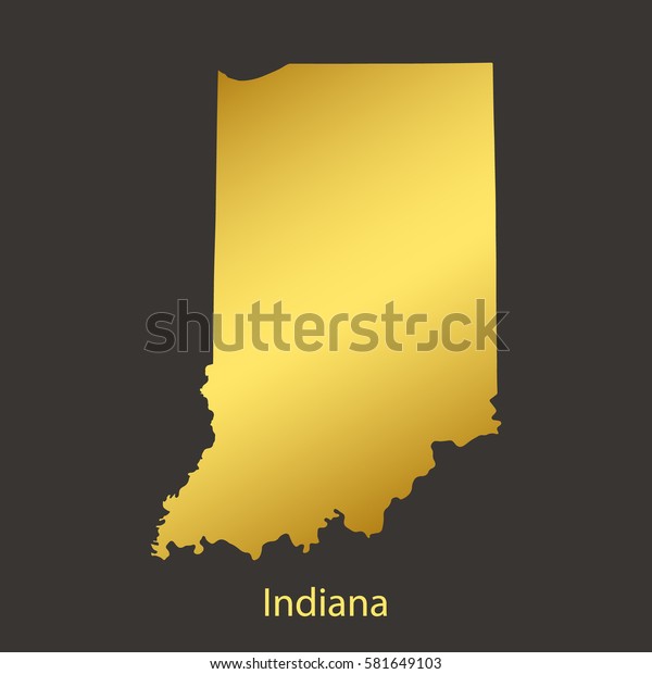 Indiana Mapborder Golden Gradient Vector Illustration: เวกเตอร์สต็อก ...