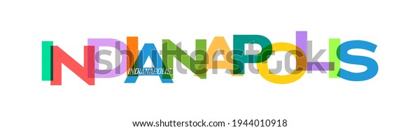 Indianapolis Lettering On White Background Vector Stock Vector (Royalty ...