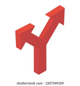 Indicating Arrow Road Direction Isometric Icon Stock Vector (Royalty ...