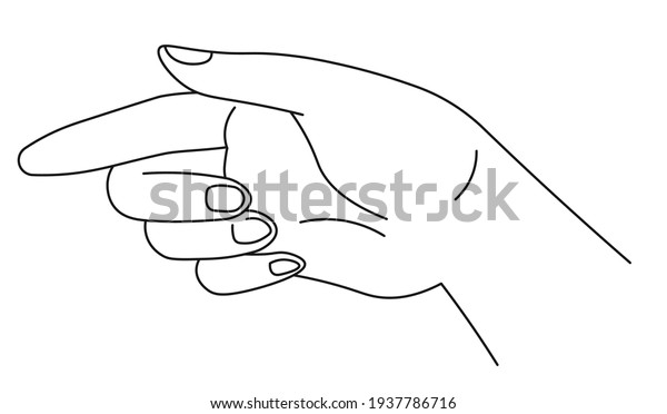 Indicating Sign Isolated Minimal Hand Pointing Stock Vector (Royalty ...