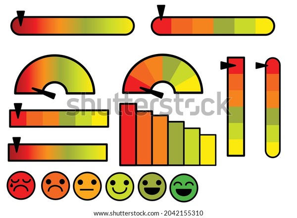 Indicator Scalediagram Ratinga Green Red Gradient Stock Vector (Royalty ...