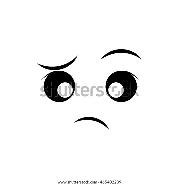 Indifferent Face Cartoon Expression Emotion Icon Stock Vector (Royalty ...