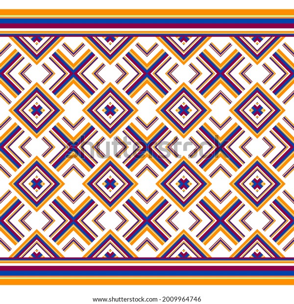 Indigenous Fabric Seamless Pattern Colorful Vector Stock Vector ...