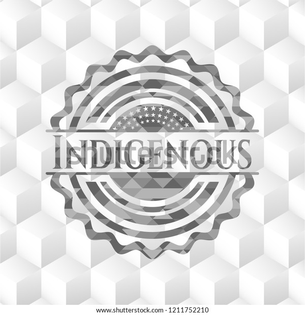 Indigenous Grey Emblem Cube White Background Stock Vector (Royalty Free ...