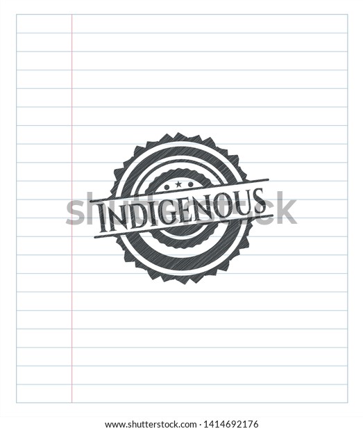 Indigenous Pencil Strokes Emblem Vector Illustration Stock Vector ...