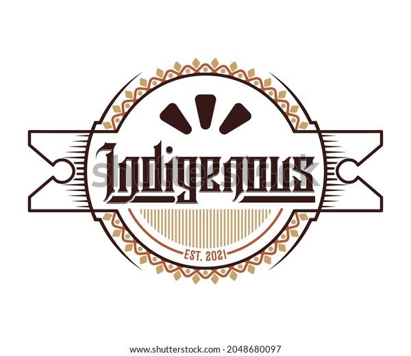 Indigenous Vintage Label Design Vector Stock Vector (Royalty Free ...