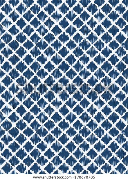 Indigo Blue Hand Drawn Seamless Pattern Stok Vektör (Telifsiz) 198678785