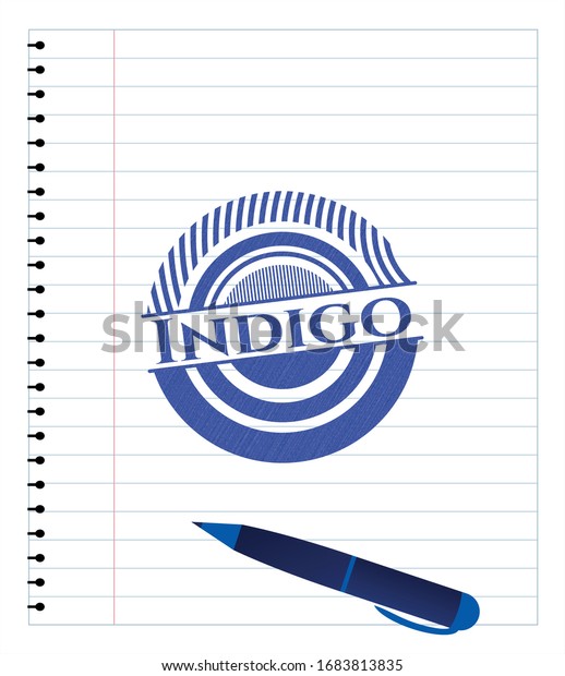 Indigo Pen Draw Blue Ink Vector Stock Vector (Royalty Free) 1683813835 ...