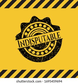Indisputable Black Grunge Emblem Inside Yellow Stock Vector (Royalty ...