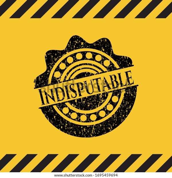 Indisputable Black Grunge Emblem Inside Yellow Stock Vector (Royalty ...