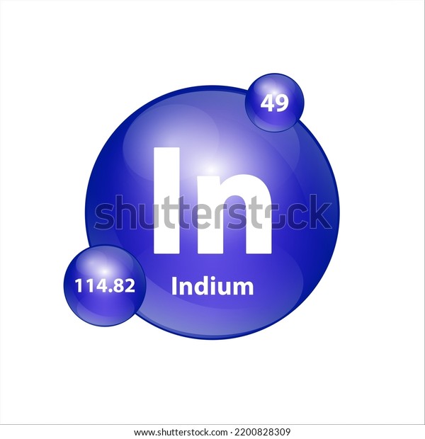 Indium Icon Structure Chemical Element Round Stock Vector (Royalty Free ...