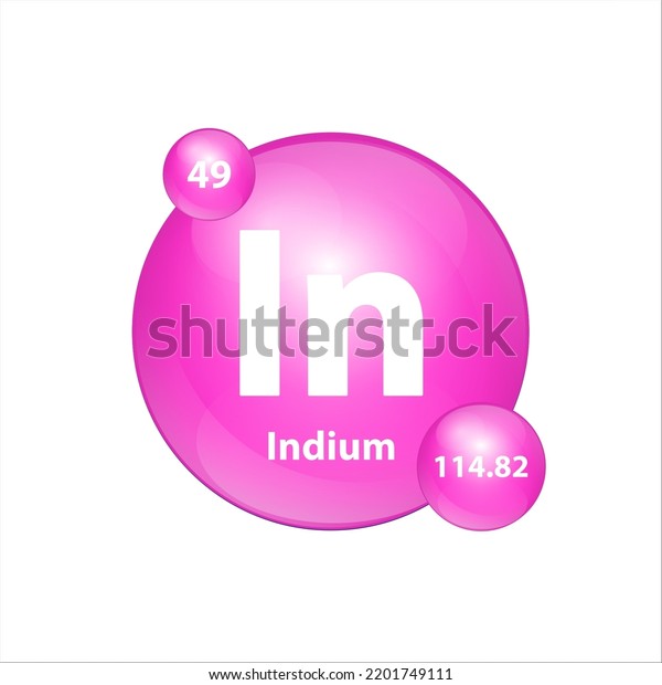 Indium Icon Structure Chemical Element Round Stock Vector (Royalty Free ...