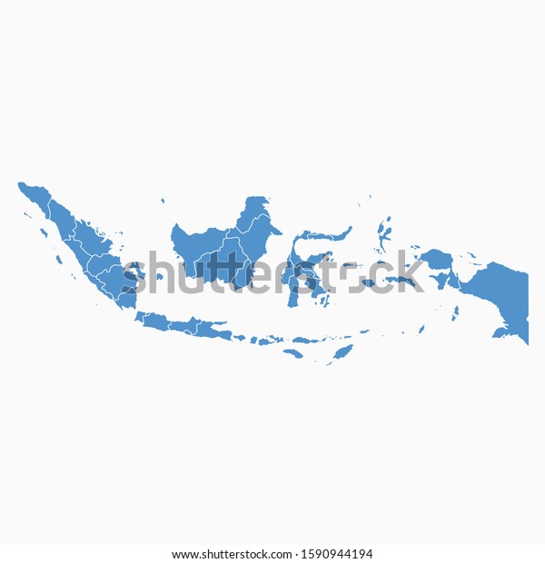 Indonesia Blue Map On White Background Stock Vector (Royalty Free ...