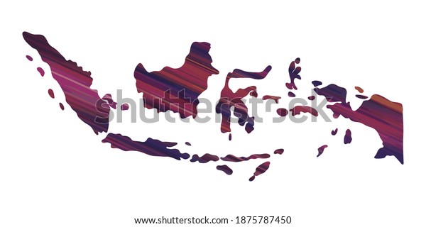 Indonesia Colorful Vector Map Silhouette Stock Vector (Royalty Free ...