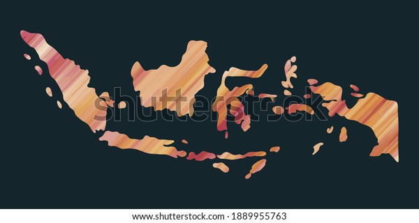 Indonesia Colorful Vector Map Silhouette Stock Vector (Royalty Free ...