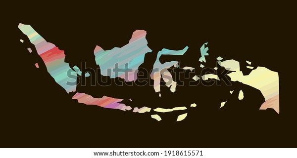 Indonesia Colorful Vector Map Silhouette Stock Vector (Royalty Free ...