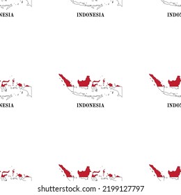 Indonesia Country Map Seamless Pattern Red Stock Vector (Royalty Free ...