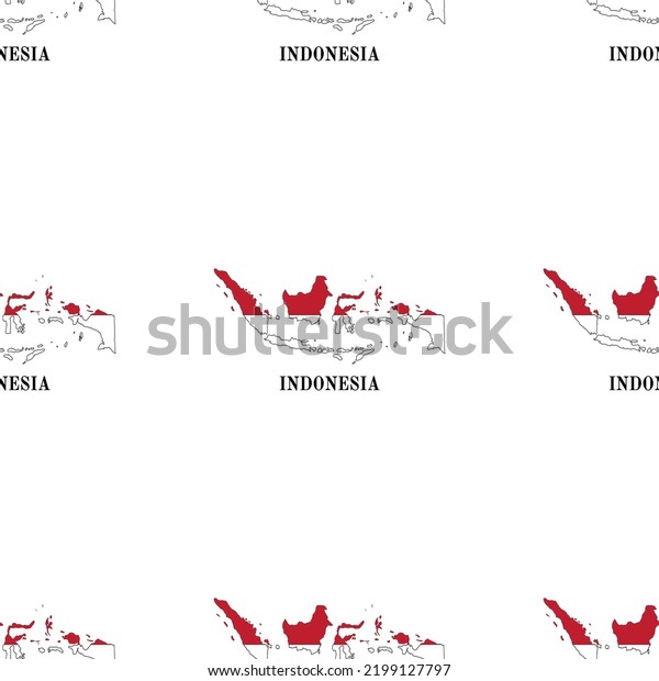 Indonesia Country Map Seamless Pattern Red Stock Vector (Royalty Free ...