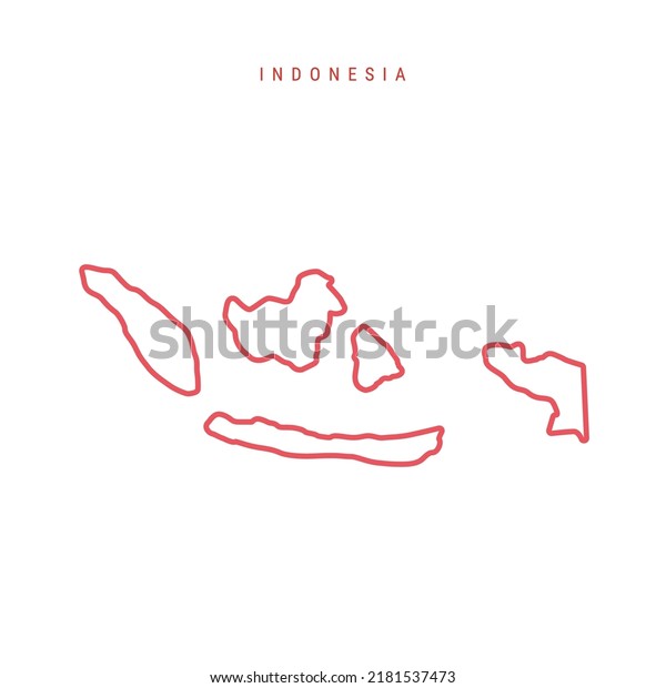 Vektor Stok Indonesia Editable Outline Map Indonesian Red (Tanpa ...