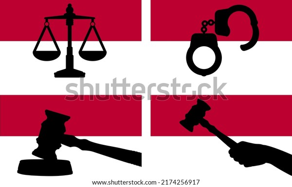 Indonesia Flag Justice Vector Silhouette Judge Stock-vektor (royaltyfri ...