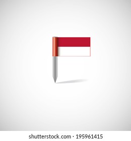 Indonesia Flag Pin Stock Vector (Royalty Free) 195961415 | Shutterstock