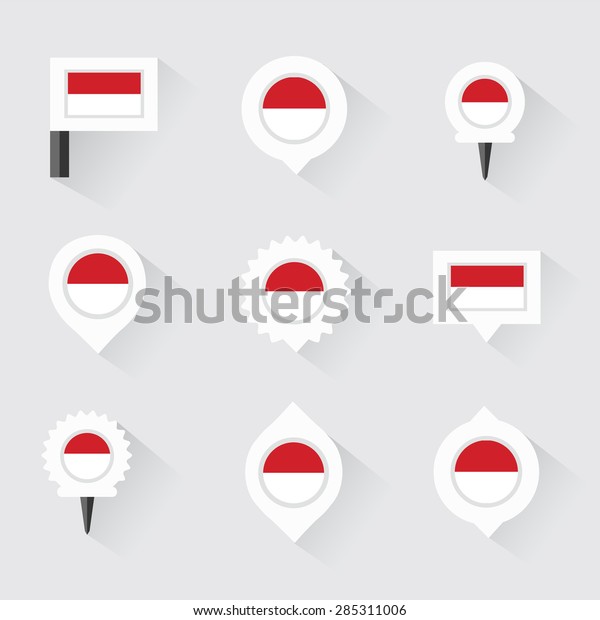 Indonesia Flag Pins Infographic Map Design Stock Vector (Royalty Free ...
