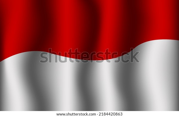 Indonesia Flag Wave Realistic Red White Stock Vector (Royalty Free ...