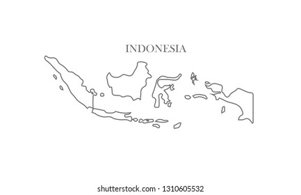 Indonesia Gray Line Map: Vector có sẵn (miễn phí bản quyền) 1310605532 ...