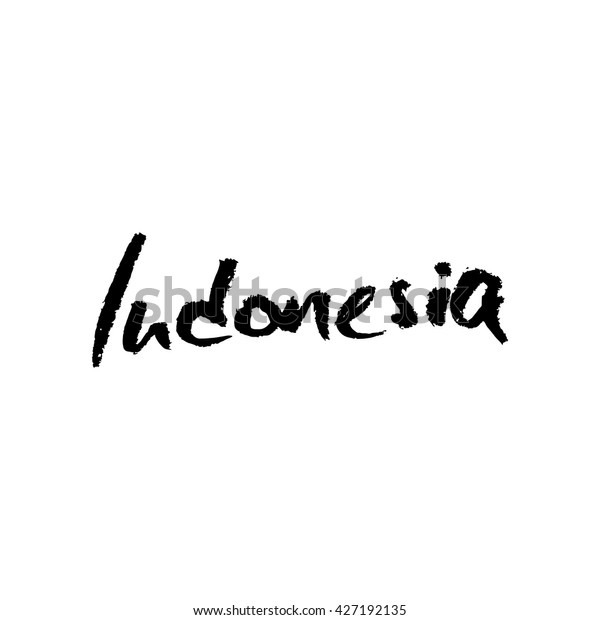Indonesia Hand Lettering Vector Modern Calligraphy Stock Vector ...