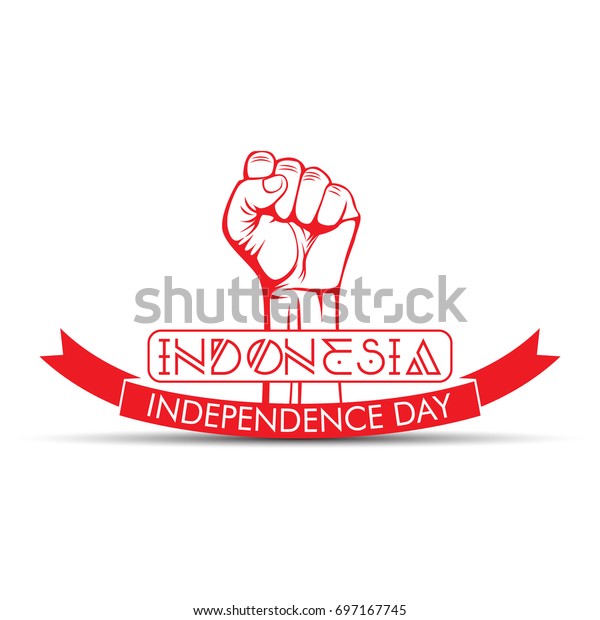 Indonesia Independence Day Logo Hand Stock Vector (Royalty Free ...