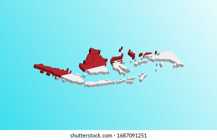 Indonesia Map 3d Icon Vector Illustration Stock Vector (Royalty Free ...