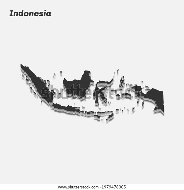 Indonesia Map 3d Silhouette Vector Illustration 库存矢量图（免版税）1979478305 ...