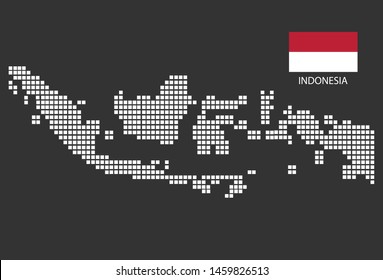 Indonesia Map Design Flag Indonesia Square Stock Vector (Royalty Free ...