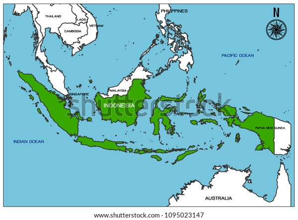 Indonesia Map Geo Wallpaper Stock Vector (Royalty Free) 1095023147