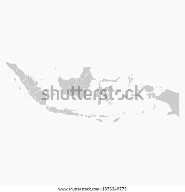 Indonesia Map Gray Color Geographic Isolated Stock Vector (Royalty Free ...