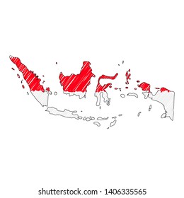 Indonesia Map Hand Drawn Sketch Vector Stock Vector (Royalty Free ...
