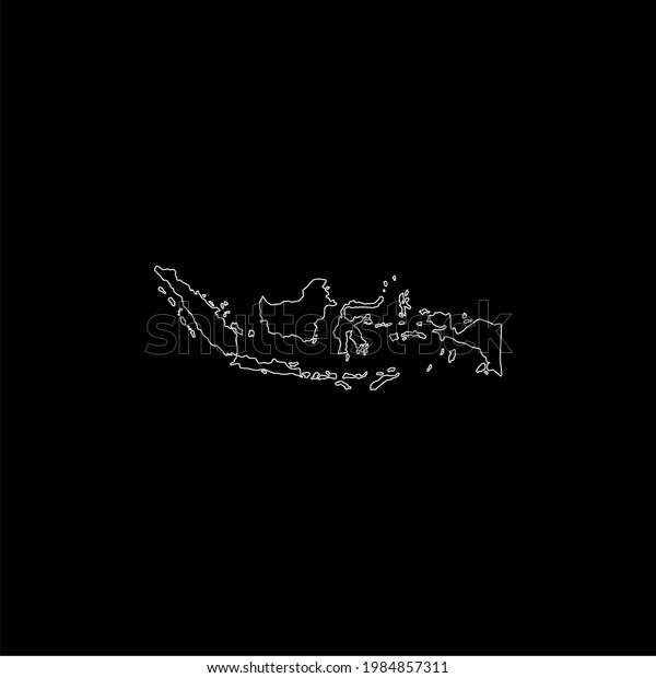 Indonesia Map Outline Illustration Vector Illustration Stock Vector ...