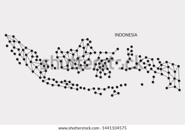 Indonesia Map Point Scales On White Stock Vector (Royalty Free ...