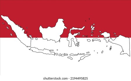 Indonesia Map Red White Background According Stock Vector (Royalty Free ...