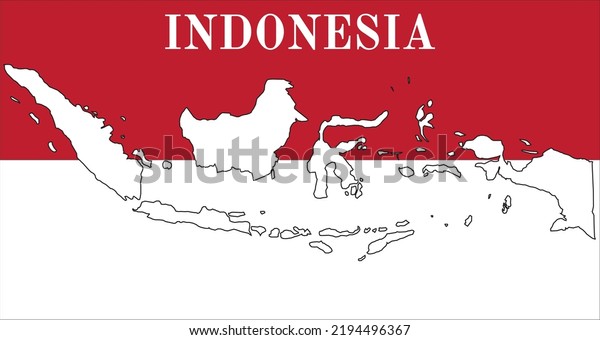 Indonesia Map Red White Background According Stock Vector (Royalty Free ...
