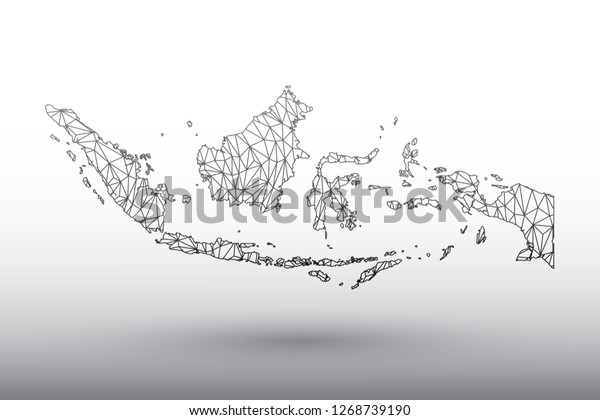 Indonesia Map Vector Black Color Geometric Stock Vector (Royalty Free ...