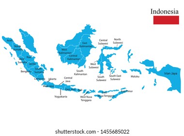 Indonesia Map Vector Illustration Cities Map Stock Vector (Royalty Free ...