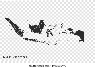 Indonesia Map Vector Isolated On Transparent Stock Vector (Royalty Free ...