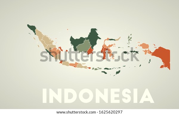 Indonesia Poster Retro Style Map Country Stock Vector (Royalty Free ...