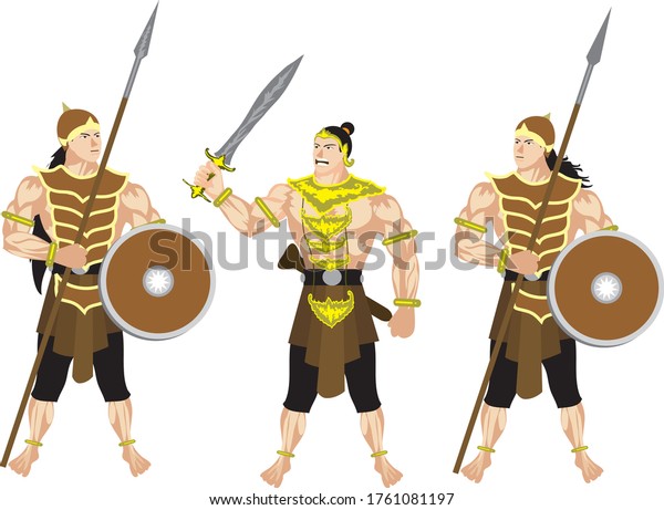 Indonesian Anchient Majapahit Warrior Spear Kris Stock Vector (Royalty ...