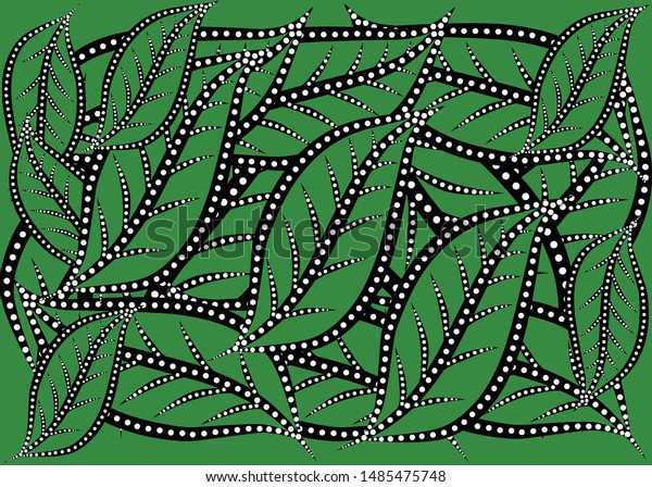 Indonesian Batik Beautiful Leaf Motif Stock Vector (Royalty Free ...