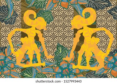 Indonesian Batik Designs Flora Puppet Motifs Stock Vector (Royalty Free ...
