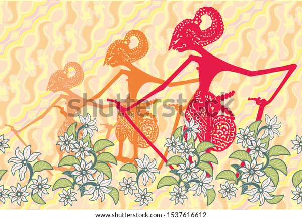 Indonesian Batik Designs Flora Puppet Motifs Stock Vector (Royalty Free ...
