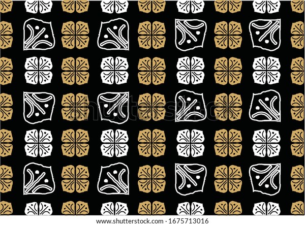Indonesian Batik Typical Design Combination Kawung Stock Vector ...