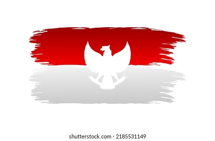 Indonesian Flag Brush Shape Garuda Symbol Stock Vector (Royalty Free ...